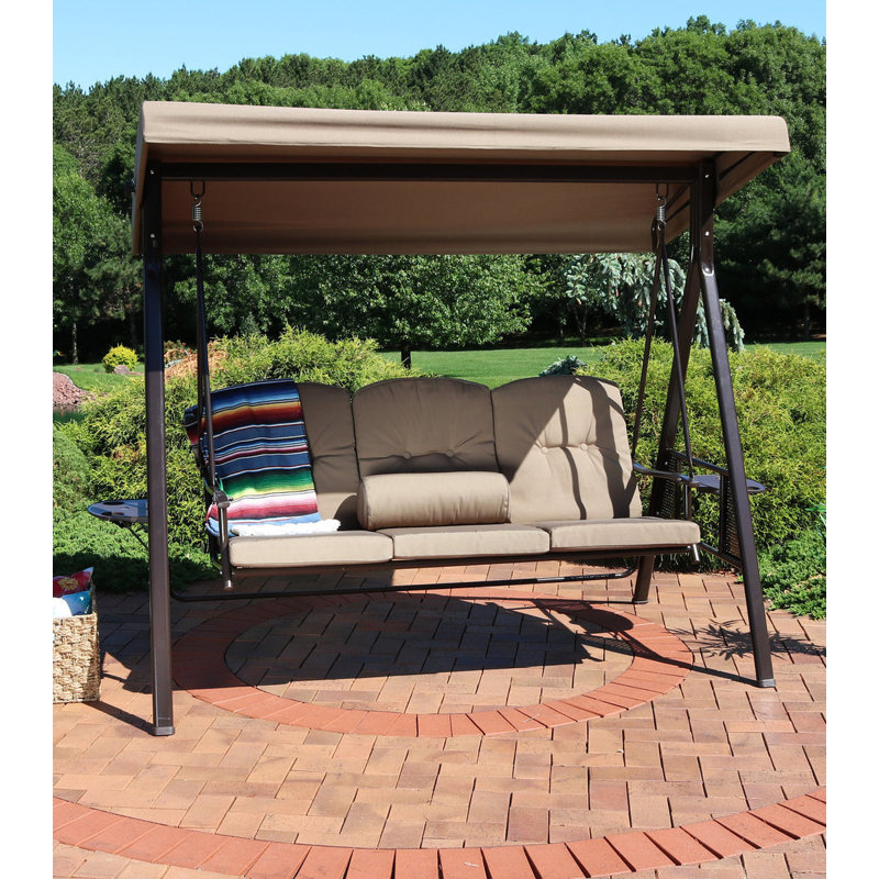 Folkston outdoor canopy porch swing with stand store